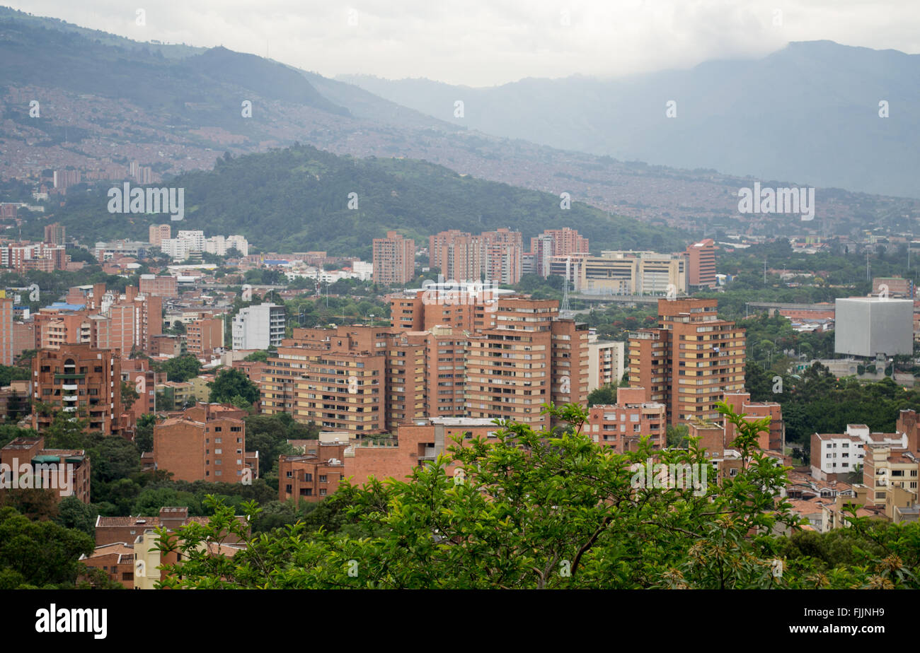 Amazing panorama of modern South American city Medellin, Colombia Stock ...