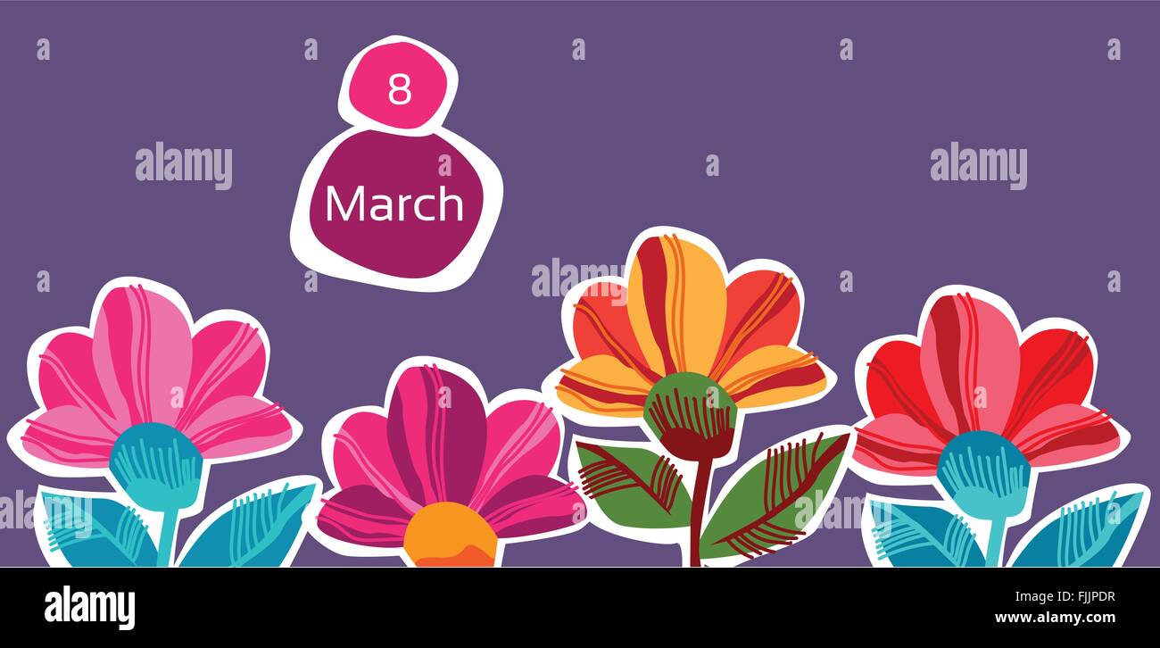 March 8 International Women Day Greeting Card Stock Vector Image & Art ...