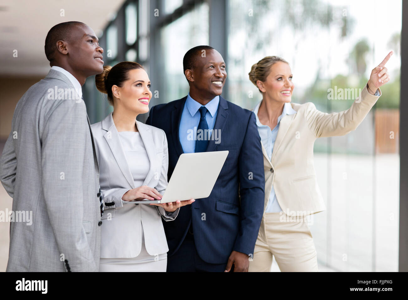 Happy employees office workers hi-res stock photography and images - Alamy