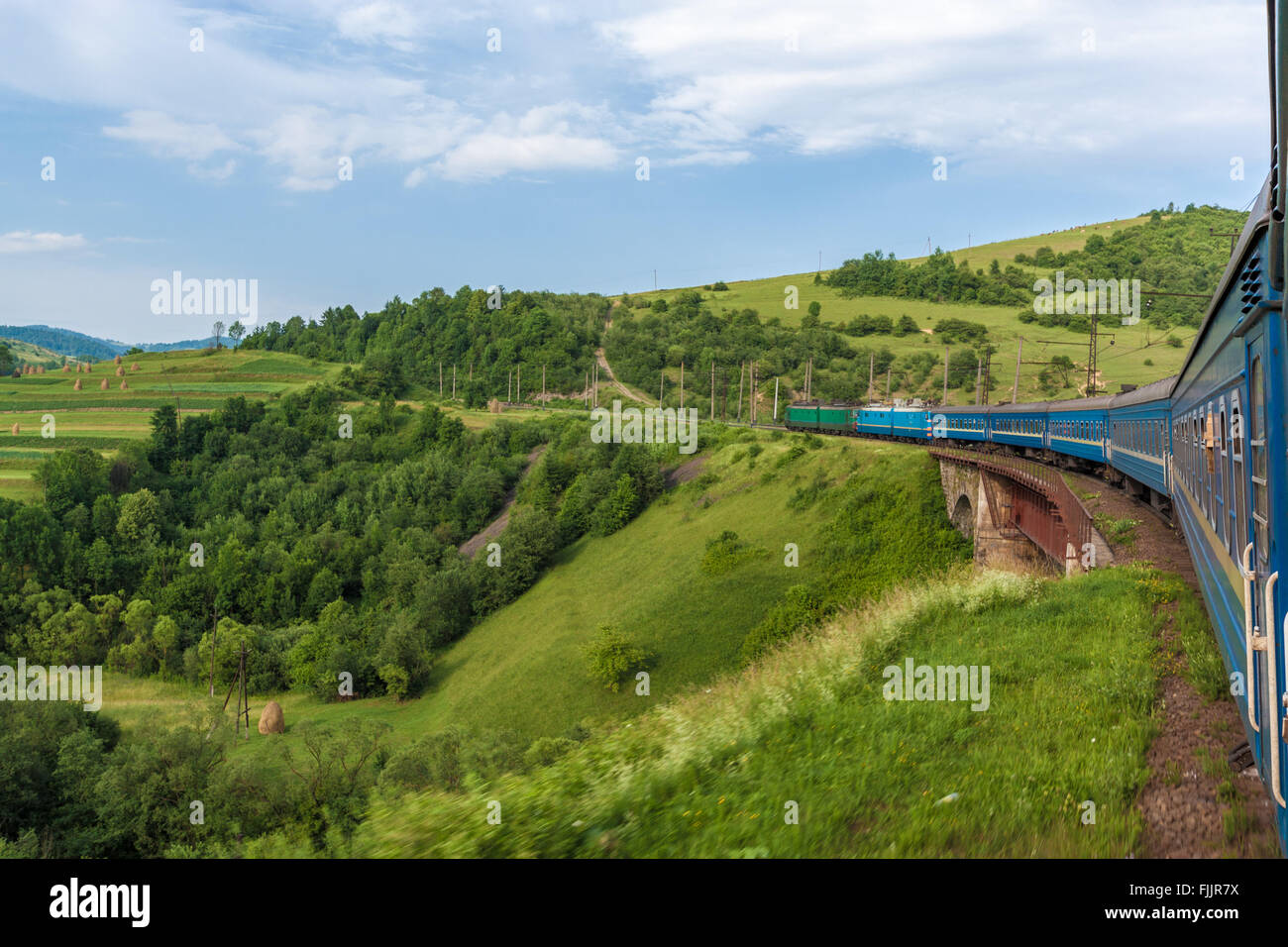 the View from train window on bridge Stock Photo - Alamy