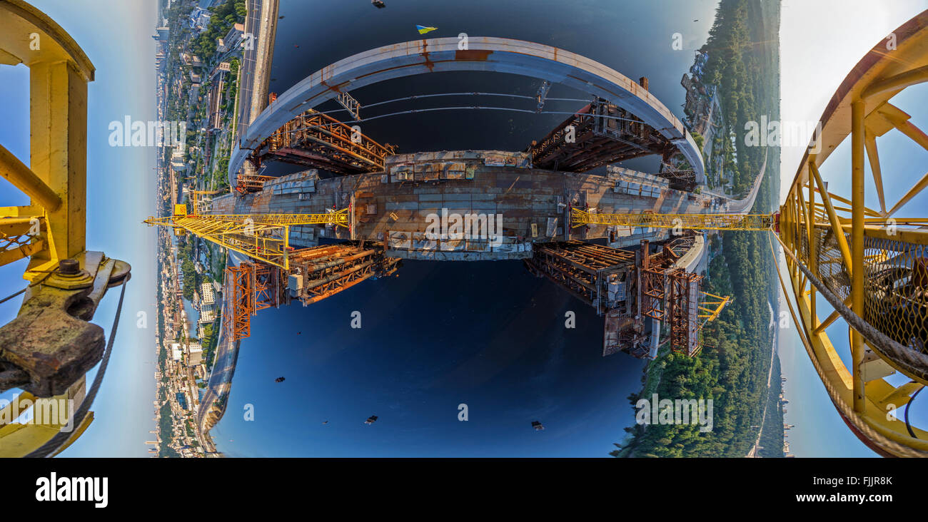 The Downside view on constructing of bridge Stock Photo - Alamy