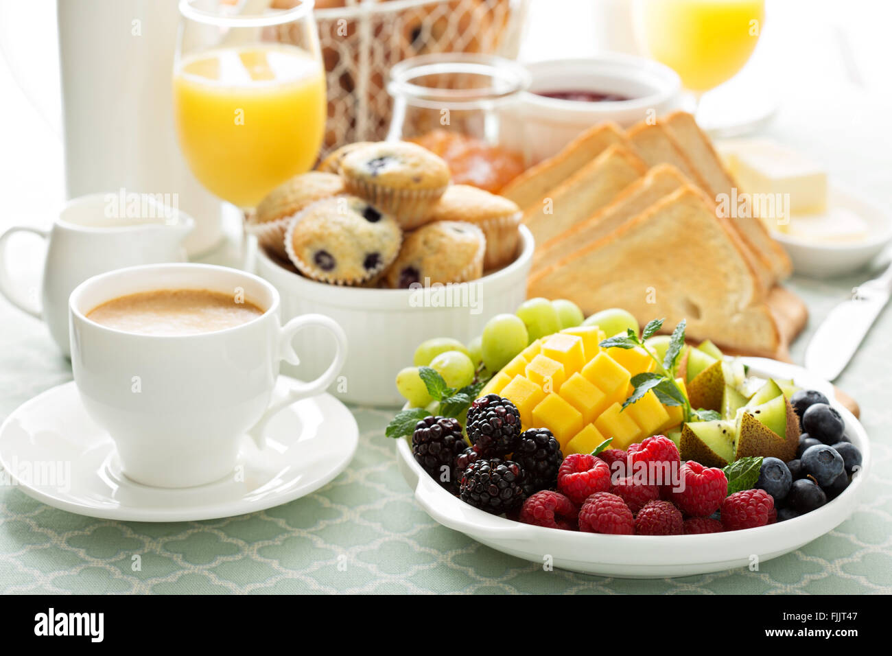 Continental breakfast table setting hotel hi-res stock photography and ...