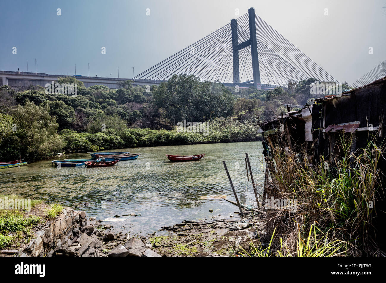 This photo was taken at the entrance of the Ma Wan village. It is ...