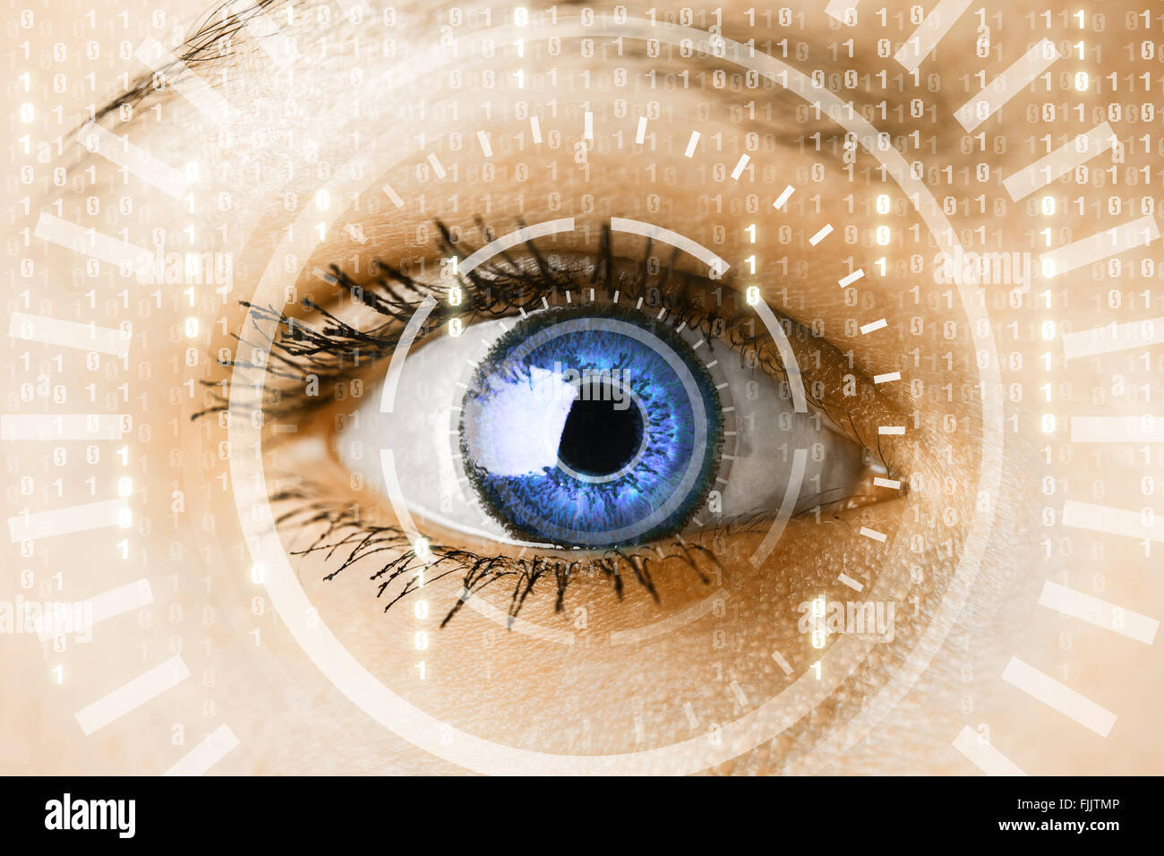 Cyber woman with matrix eye concept Stock Photo - Alamy