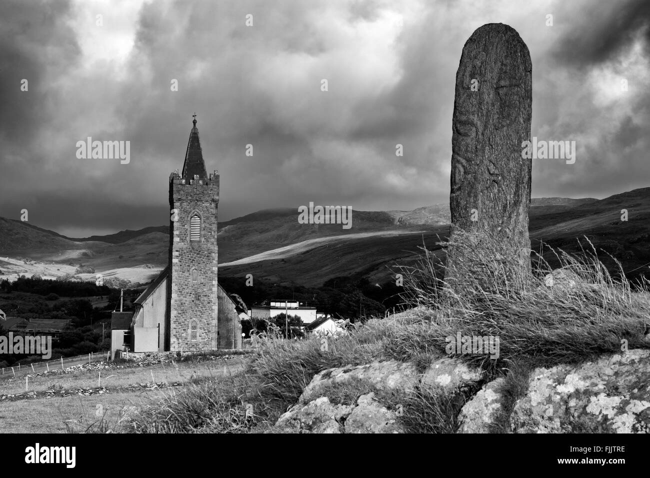 Church of Ireland & Standing Stone, Glencolmcille Village, County ...