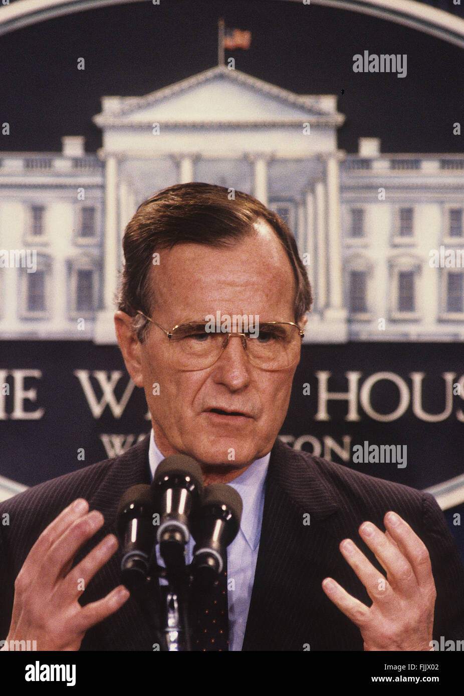 Washington, DC., USA, 1990 President George H.W. Bush. Answers ...