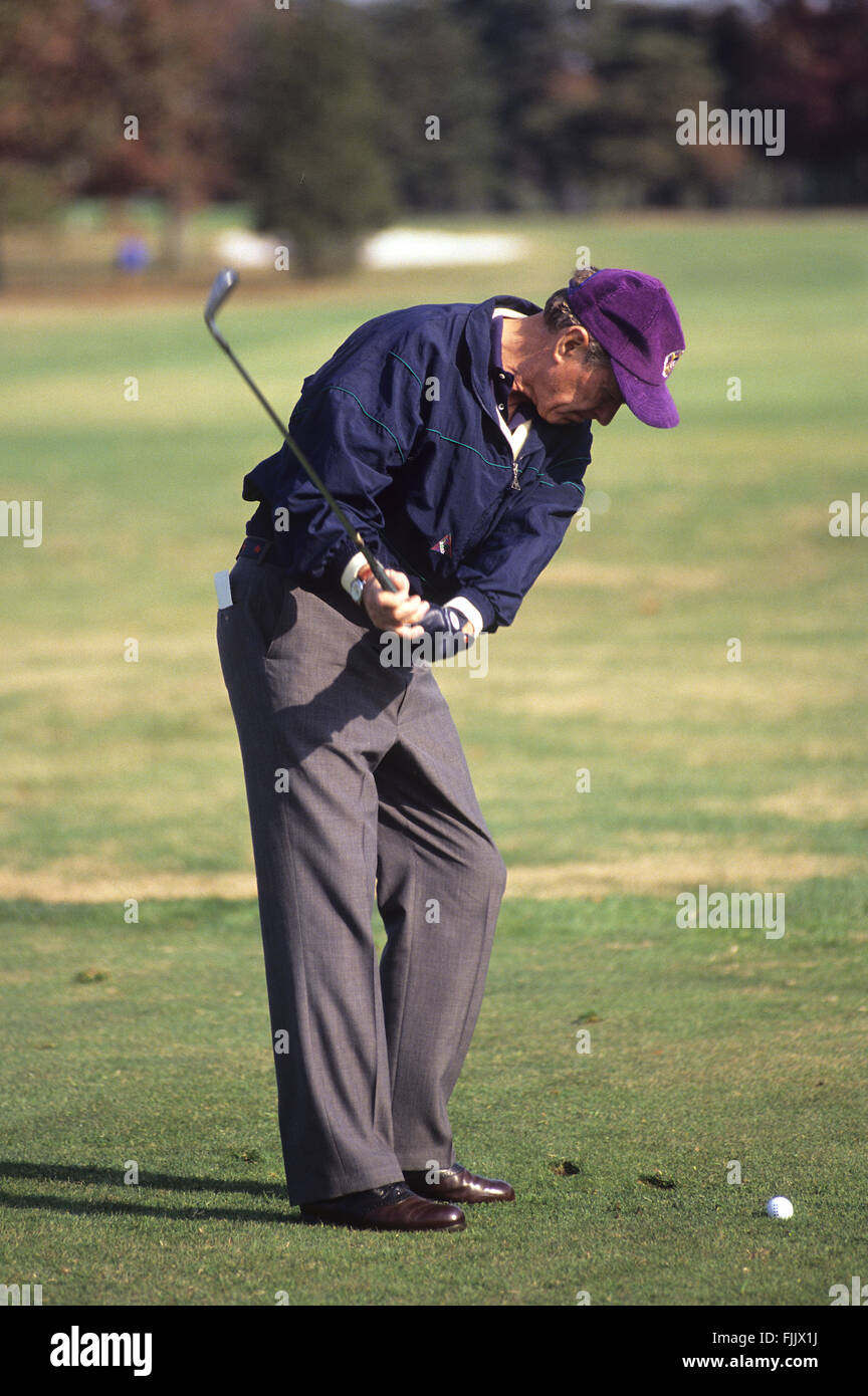 Washington, DC., USA, 1991 President George H.W. Bush on the golf ...