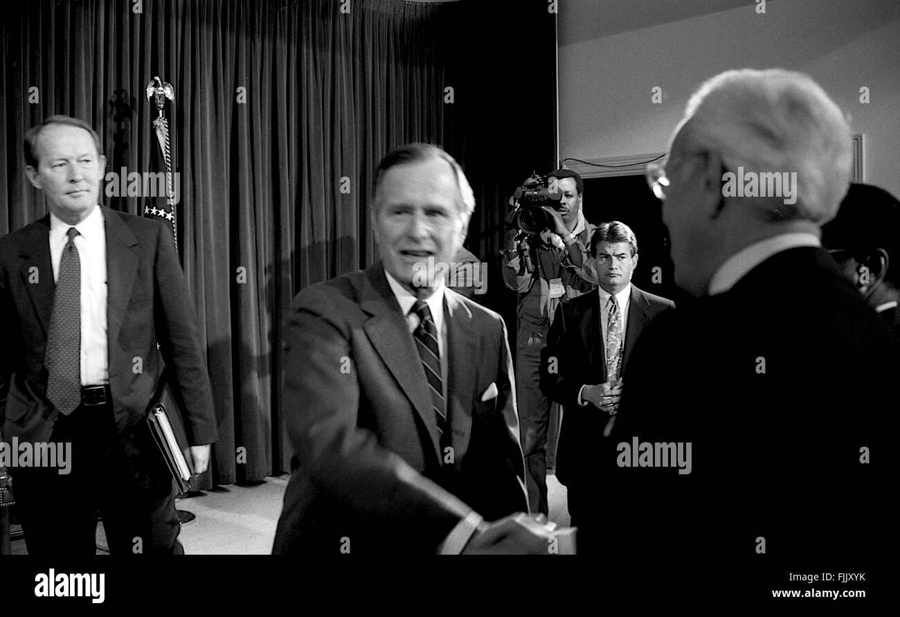 Washington, DC., USA, 18th April, 1991 President George H.W. Bush ...