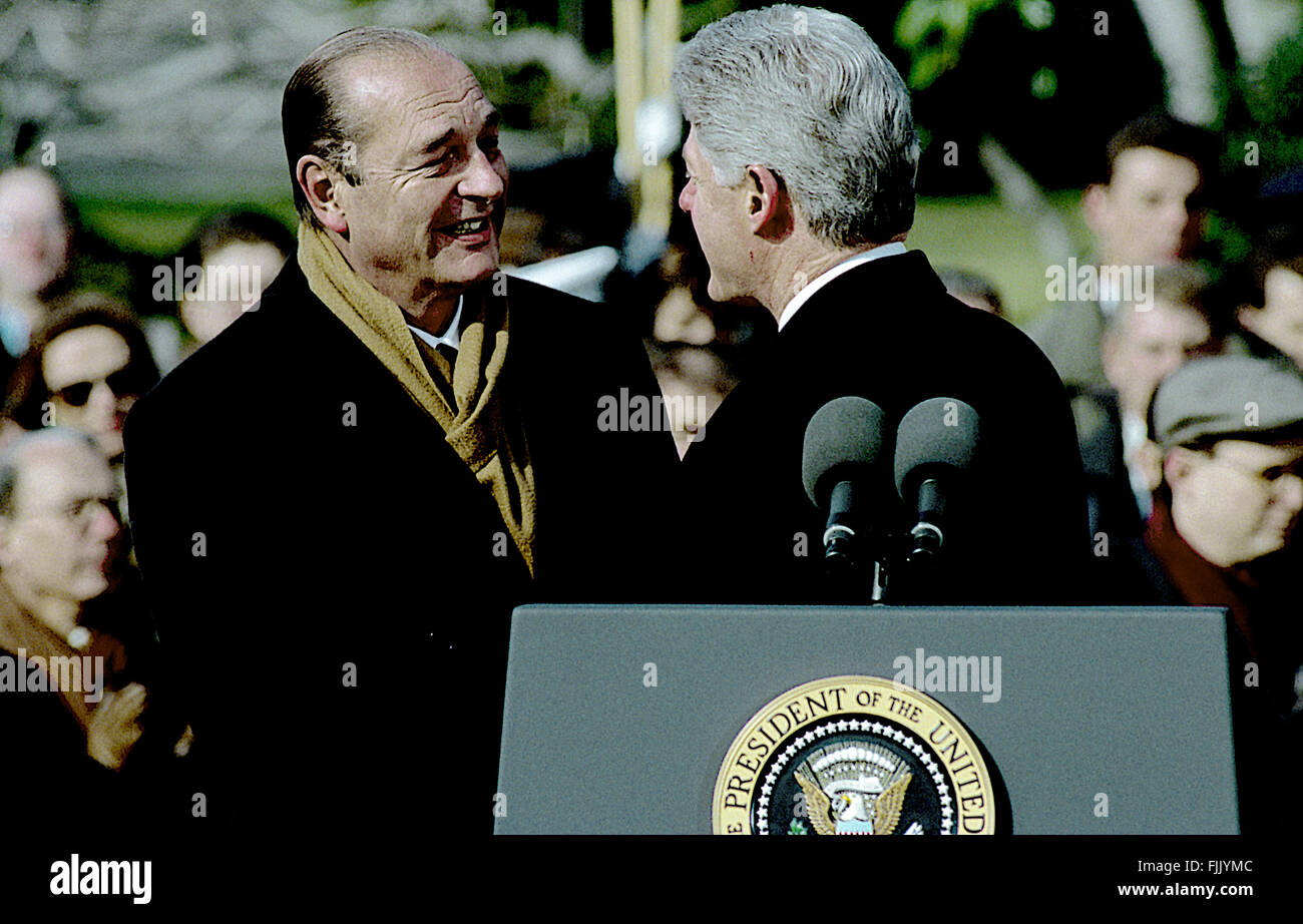 Washington, DC., USA, 1st February, 1996 President William Clinton with ...