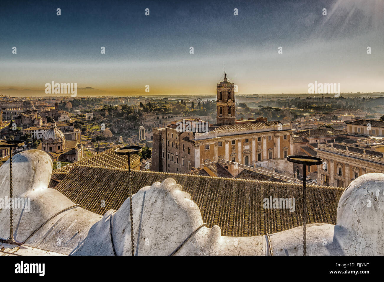 ancient roofs of Rome, Italy Stock Photo - Alamy