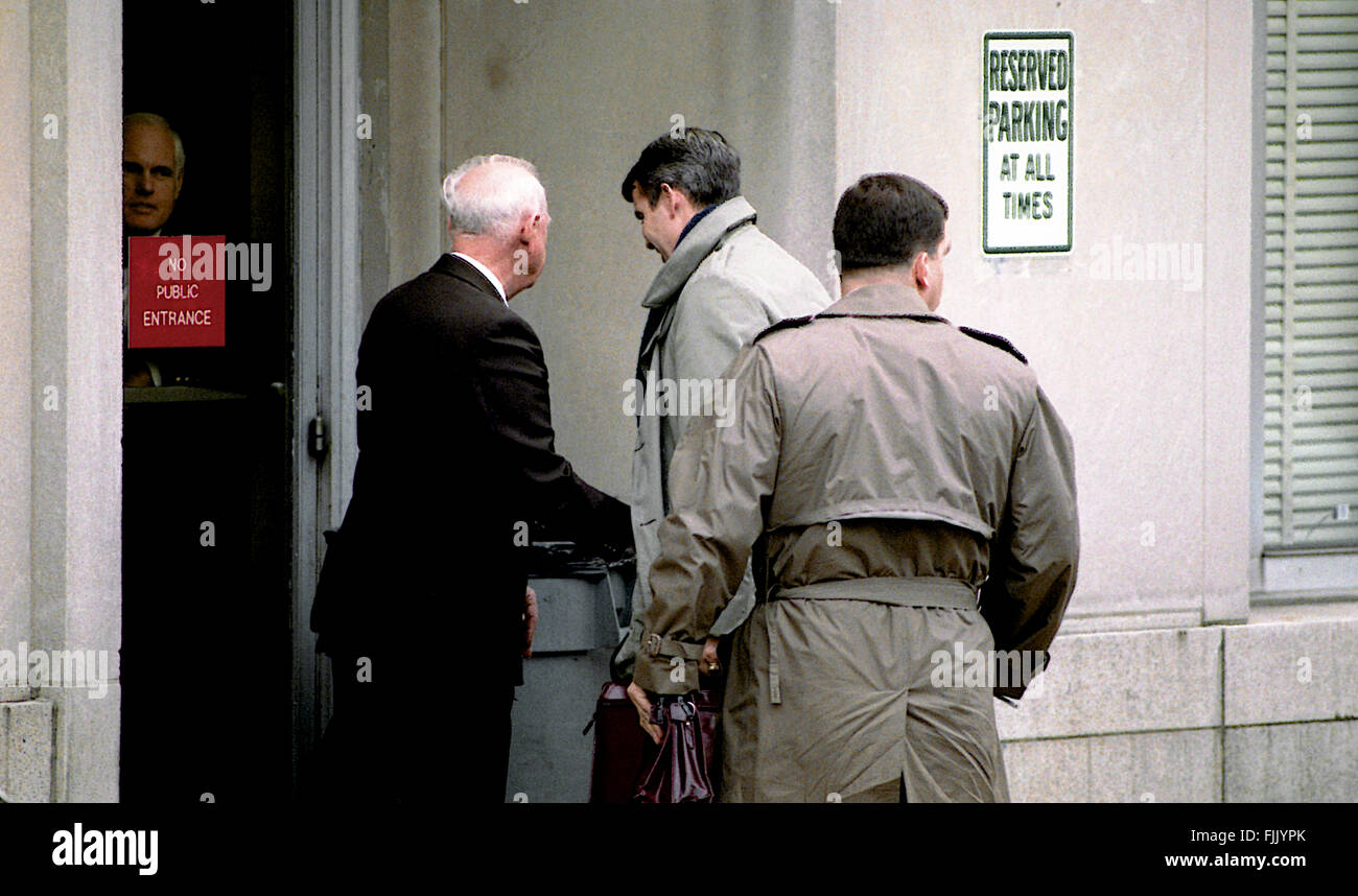 Washington, DC., October, 1987 Lt. Colonel Oliver North arrives at the ...