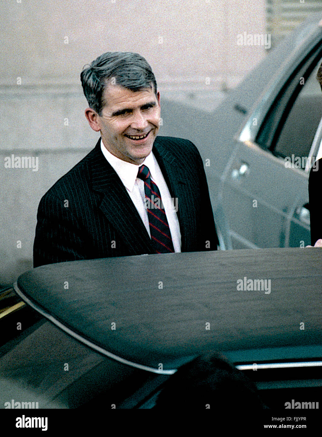 Washington, DC., USA, October, 1987 Lt. Colonel Oliver North arrives ...