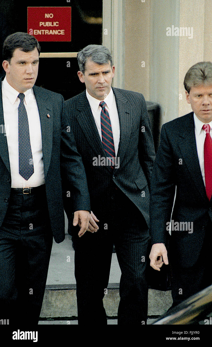 Washington, DC., October, 1987 Lt. Colonel Oliver North departs from ...