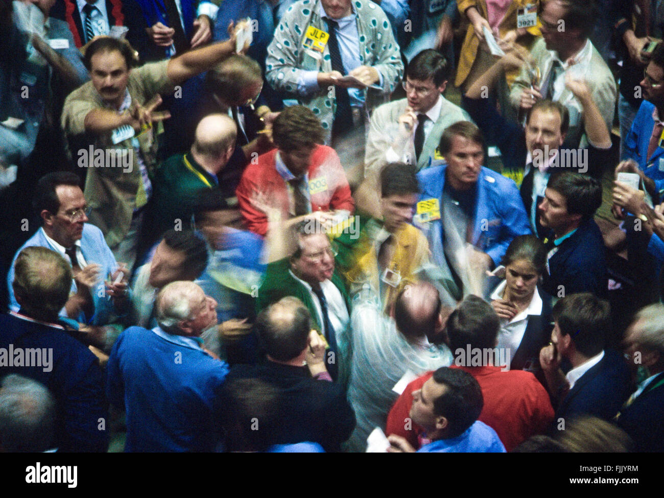 Chicago, Illinois, USA, 1986 Trading floor and pits of The Chicago ...
