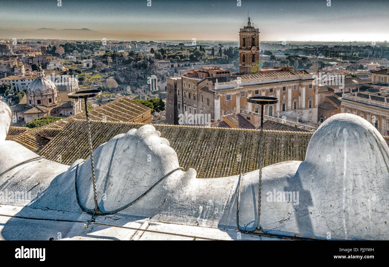 ancient roofs of Rome, Italy Stock Photo - Alamy