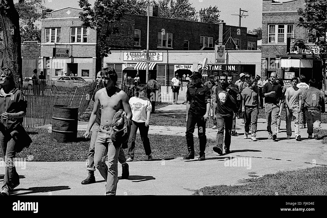 Chicago, Illinois, USA, September, 1986 KKK and White Power rally in ...