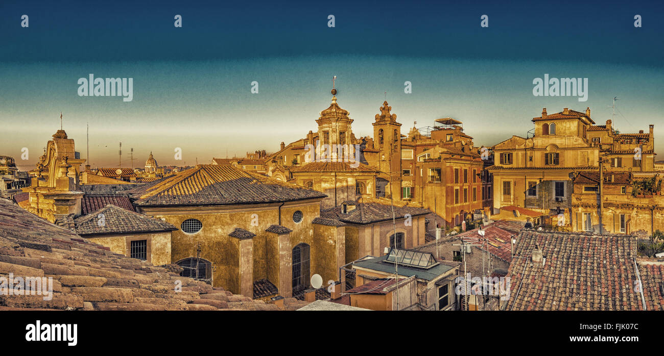 ancient roofs of Rome, Italy Stock Photo - Alamy