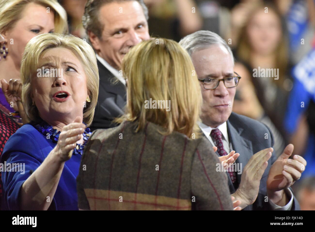 New York City, United States. 02nd Mar, 2016. Hillary Clinton mingles ...
