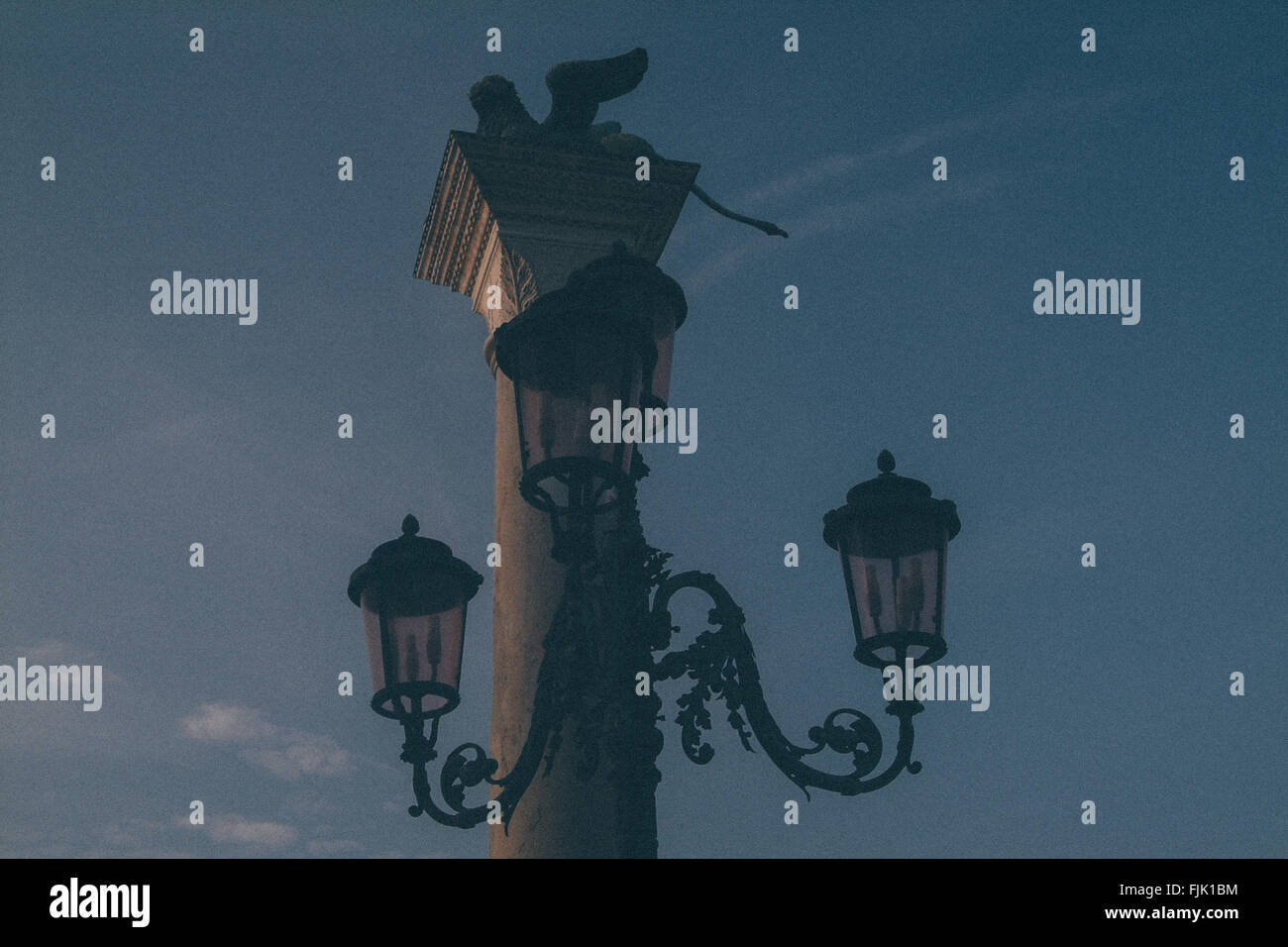 Venice streetlights enhancing the beauty of this art city, Italy Stock ...