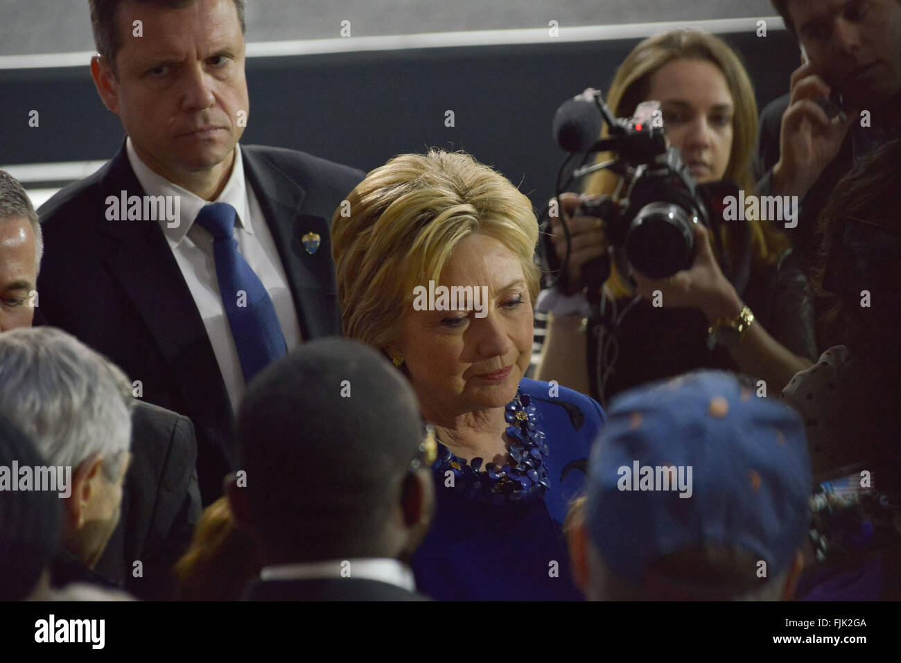 New York, United States. 02nd Mar, 2016. Hillary Clinton greets ...