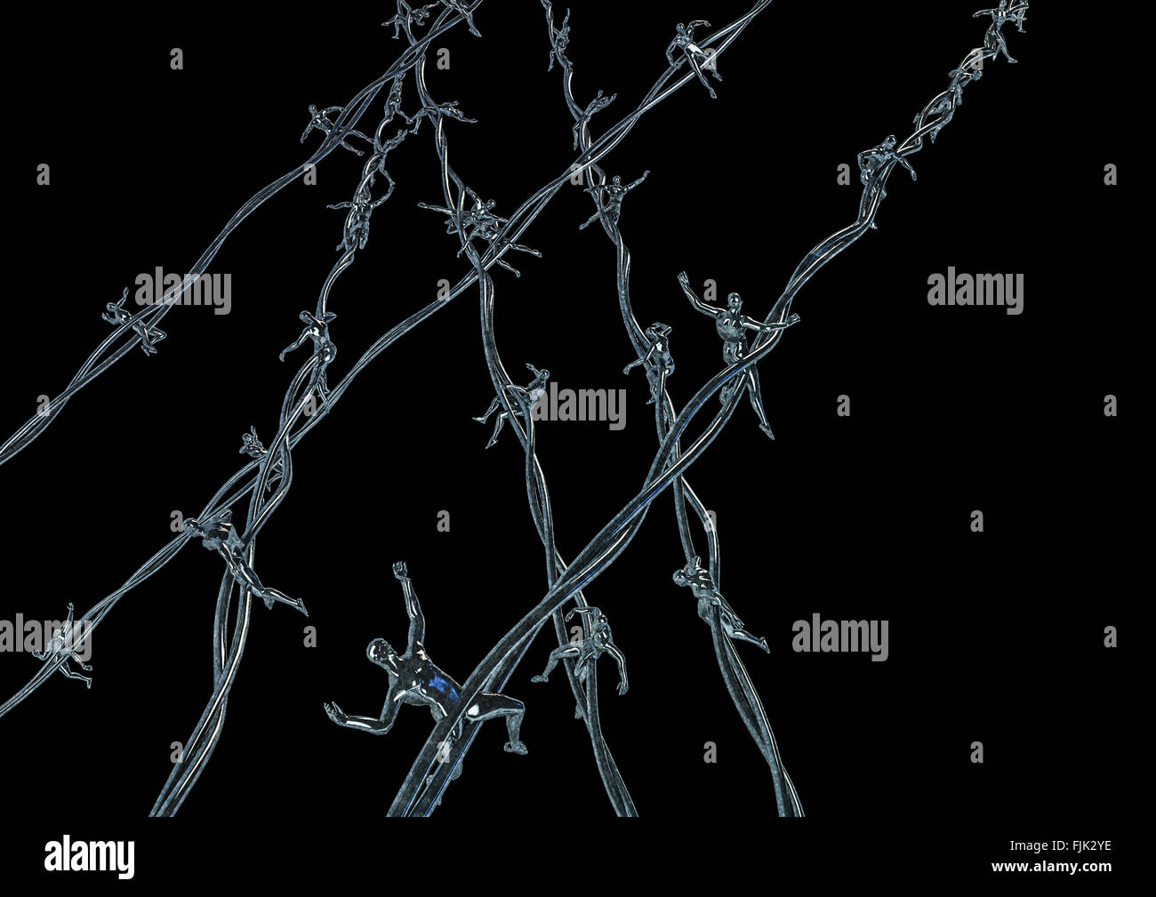 Human barbed wire / 3D render of barbed wire with human figures for ...