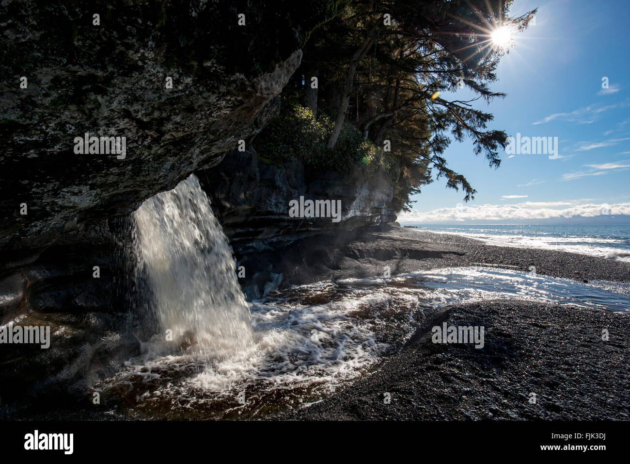 Waterfall at Sandcut Beach - Sooke, Vancouver Island, British Columbia ...