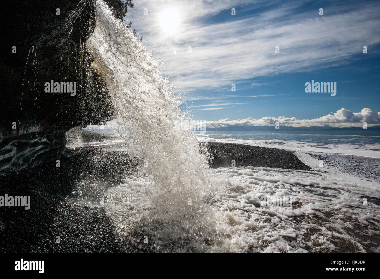 Waterfall at Sandcut Beach - Sooke, Vancouver Island, British Columbia ...