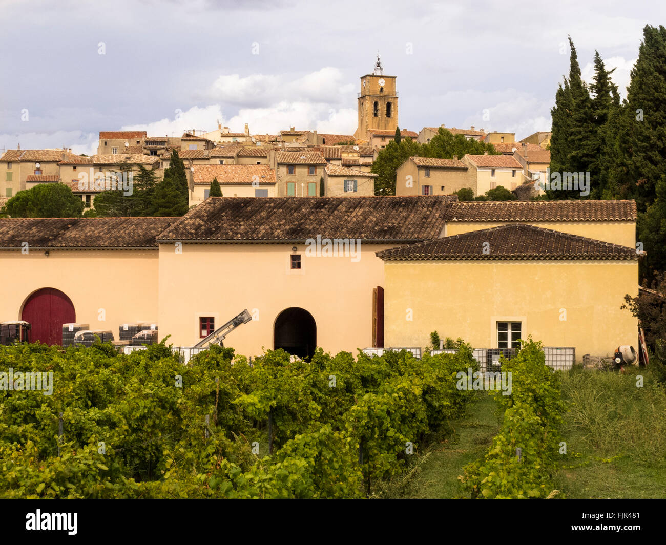 A vineyard and winery in the village of Sablet, Vaucluse, Provence ...