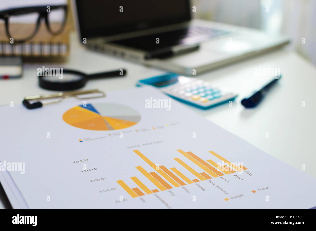 Business presentation charts finance reports hi-res stock photography ...