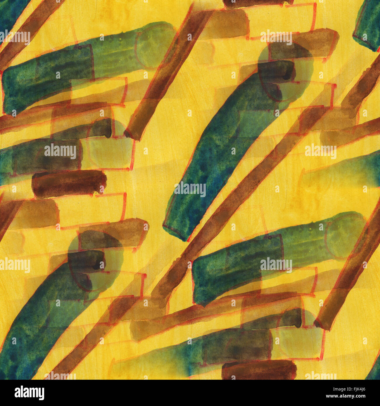 art Eye pattern yellow green square ornament avant-garde abstract ...