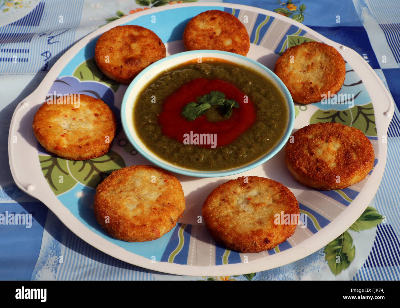 Aloo Tikki or Fried Potato Patties Stock Photo - Alamy