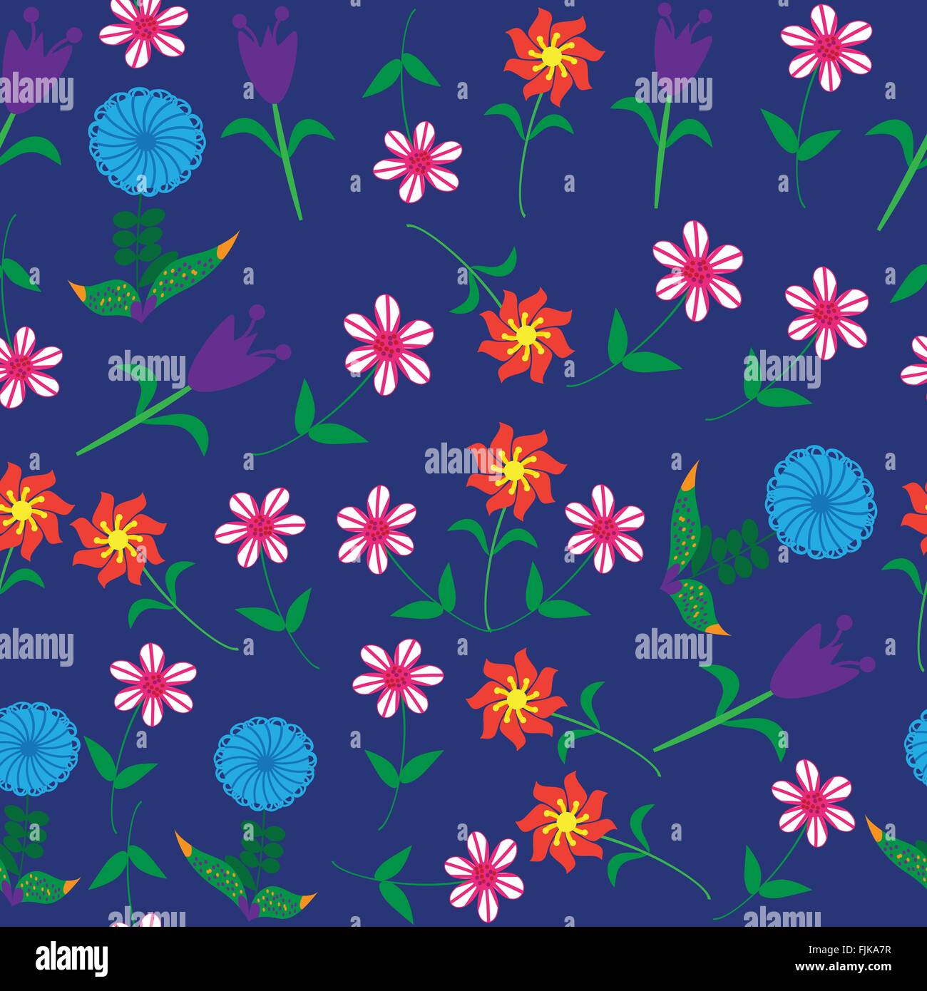 Vector floral seamless pattern and seamless pattern in swatch menu ...