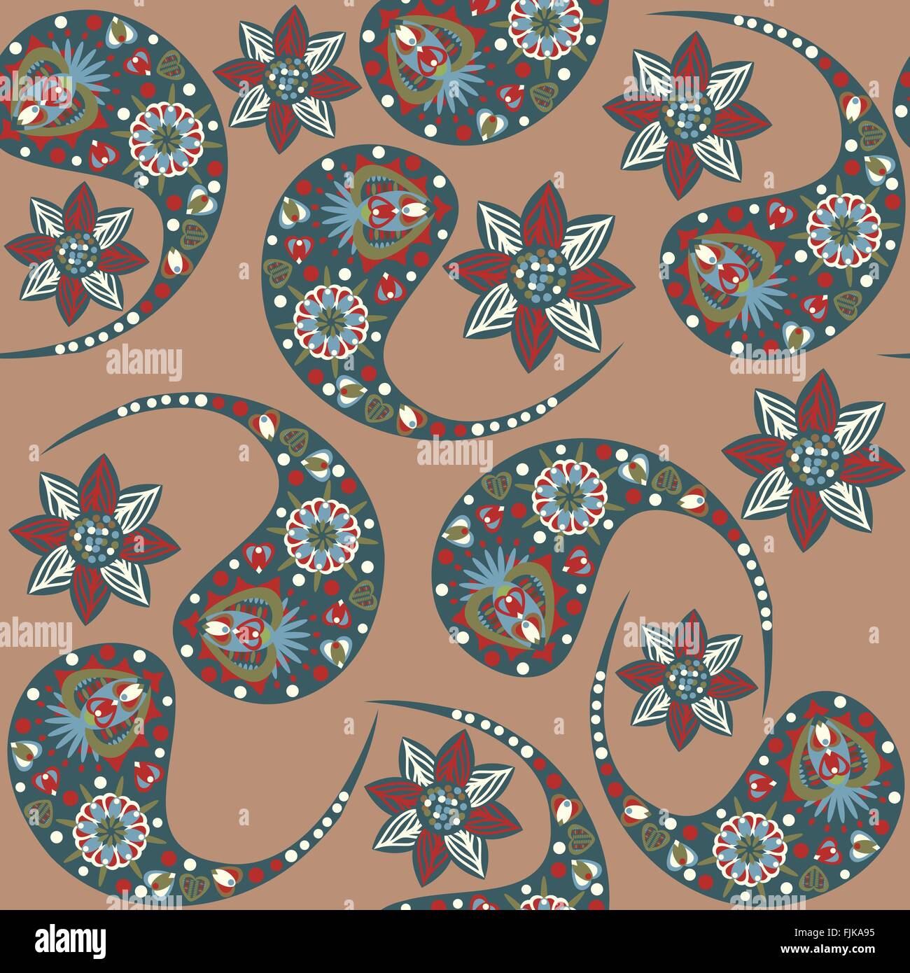 Vector Paisley seamless pattern and seamless pattern in swatch menu ...