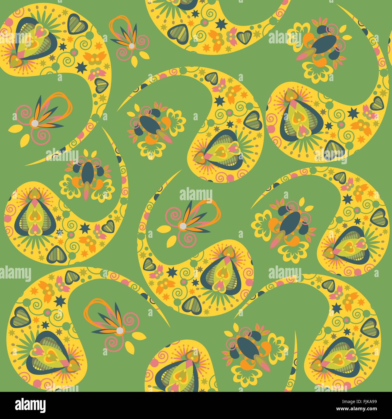 Orange paisley pattern hi-res stock photography and images - Alamy