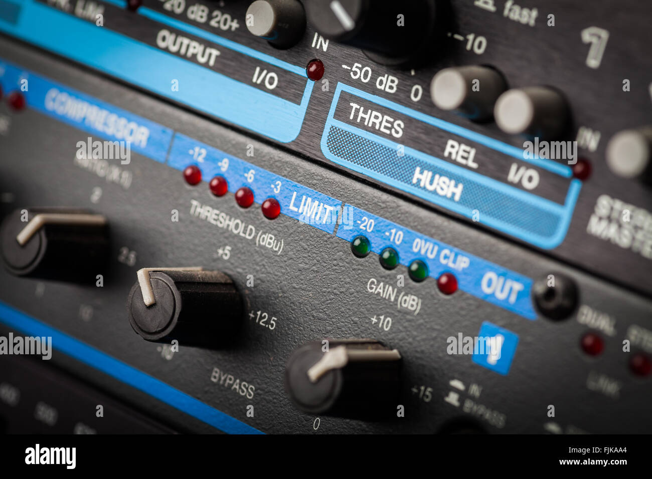 Color image of many buttons in a sound recording studio Stock Photo - Alamy