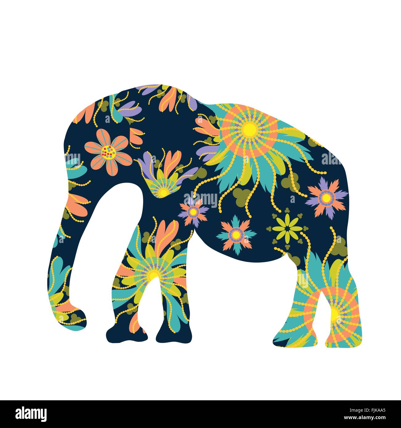 Asia elephant painting Stock Vector Images - Alamy