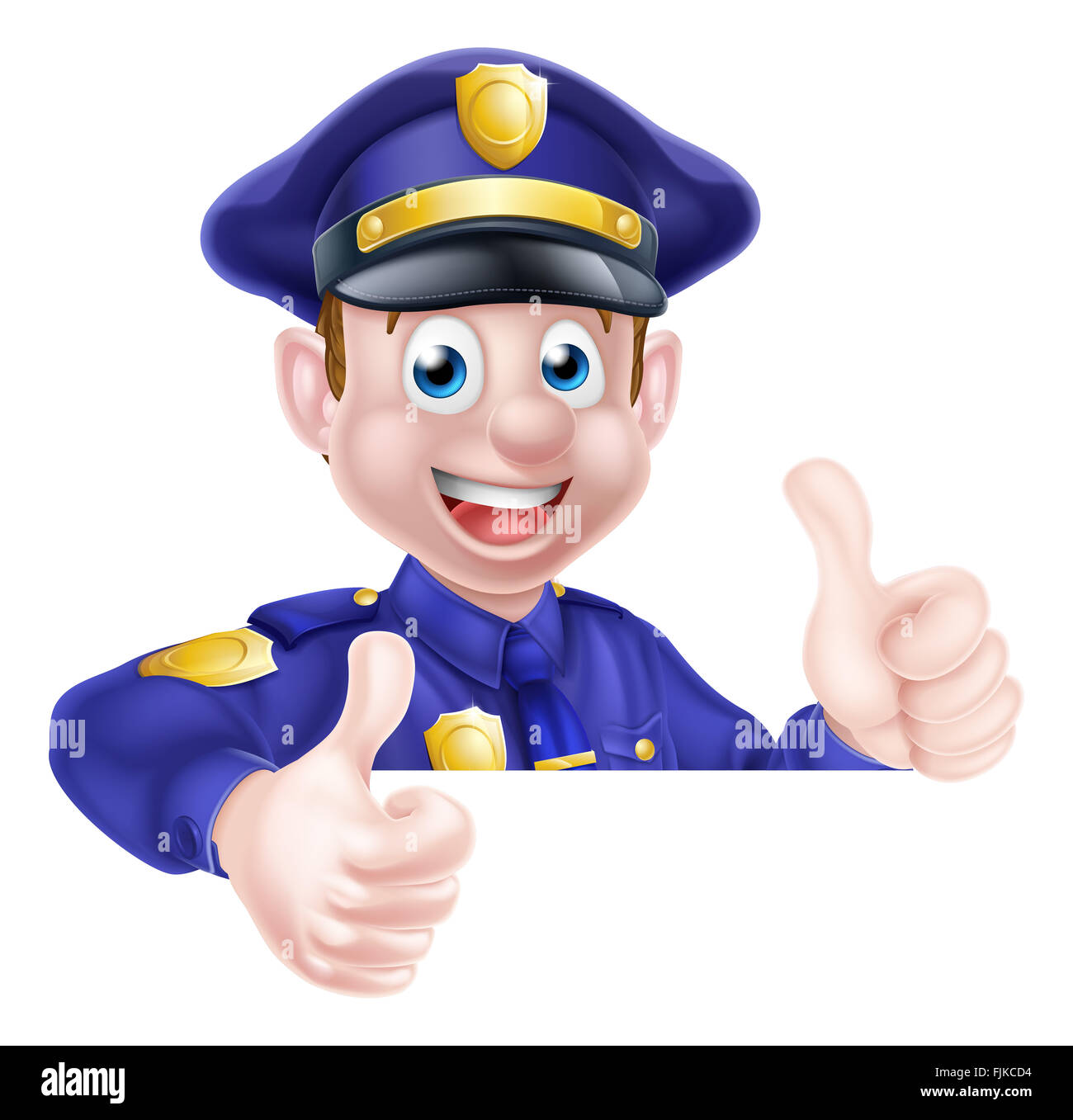 Happy Policeman Cartoon