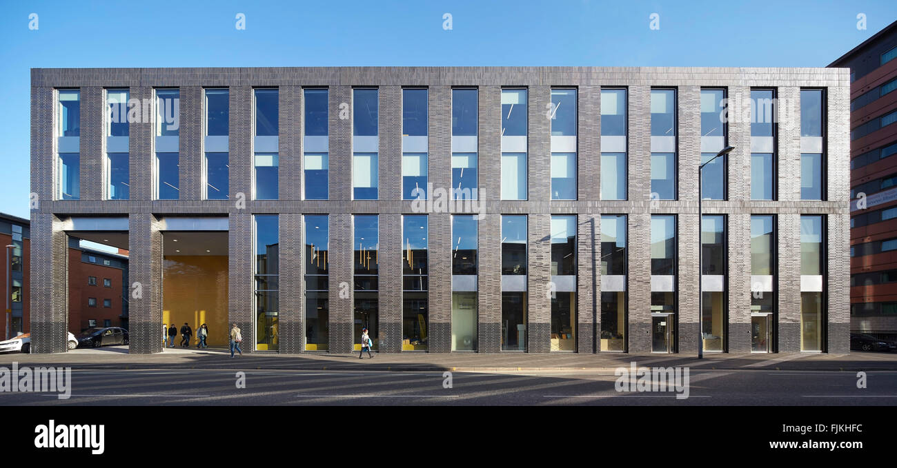 Panoramic elevation of four-storey building. MMU Student Union ...