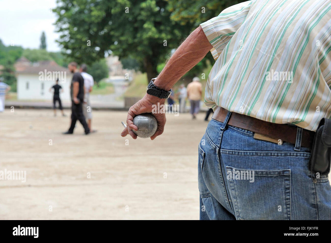 Playing jeu de boules in France, Europe Stock Photo - Alamy