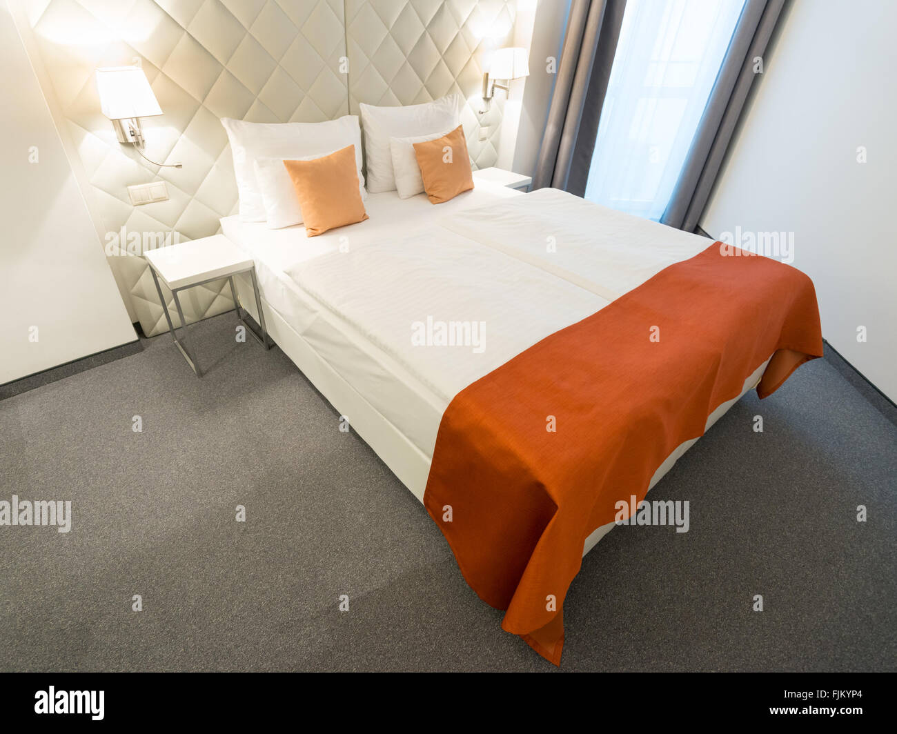 Modern generic hotel room in european country Stock Photo - Alamy