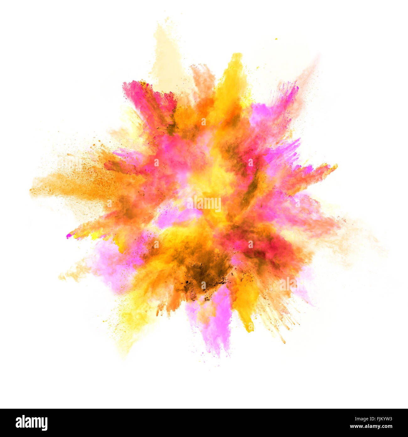 Explosion of colored powder on white background Stock Photo - Alamy