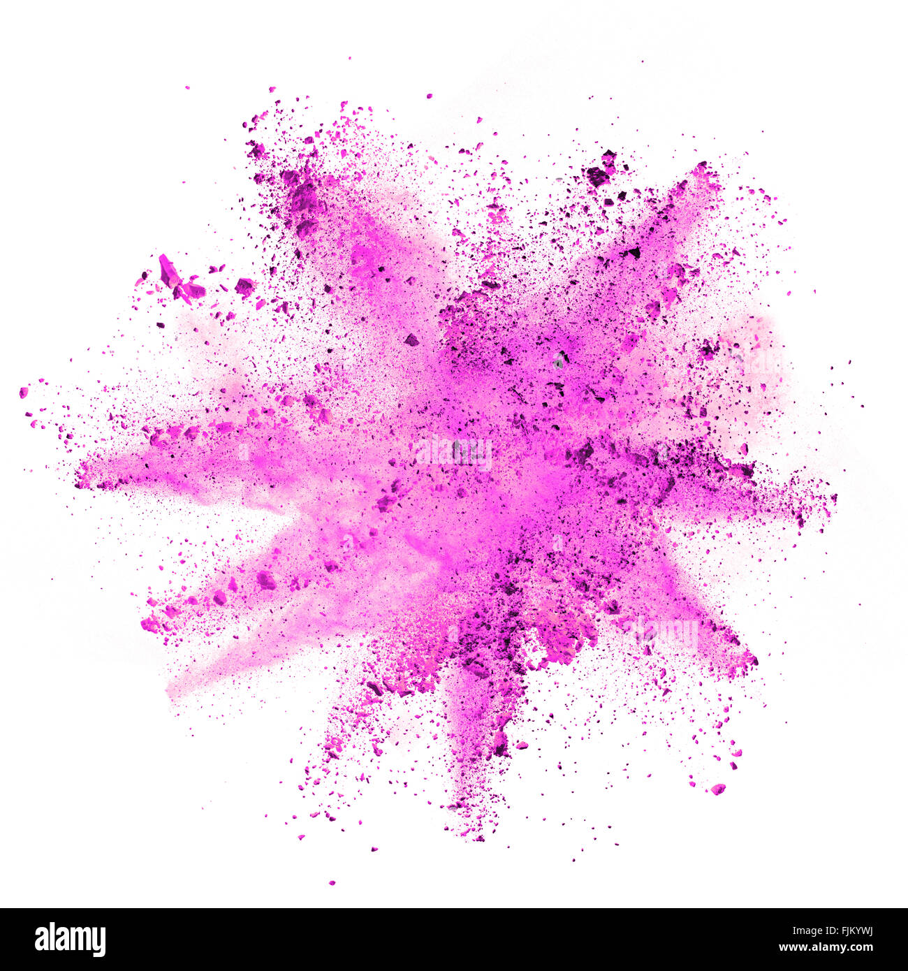 Explosion of pink powder on white background Stock Photo - Alamy