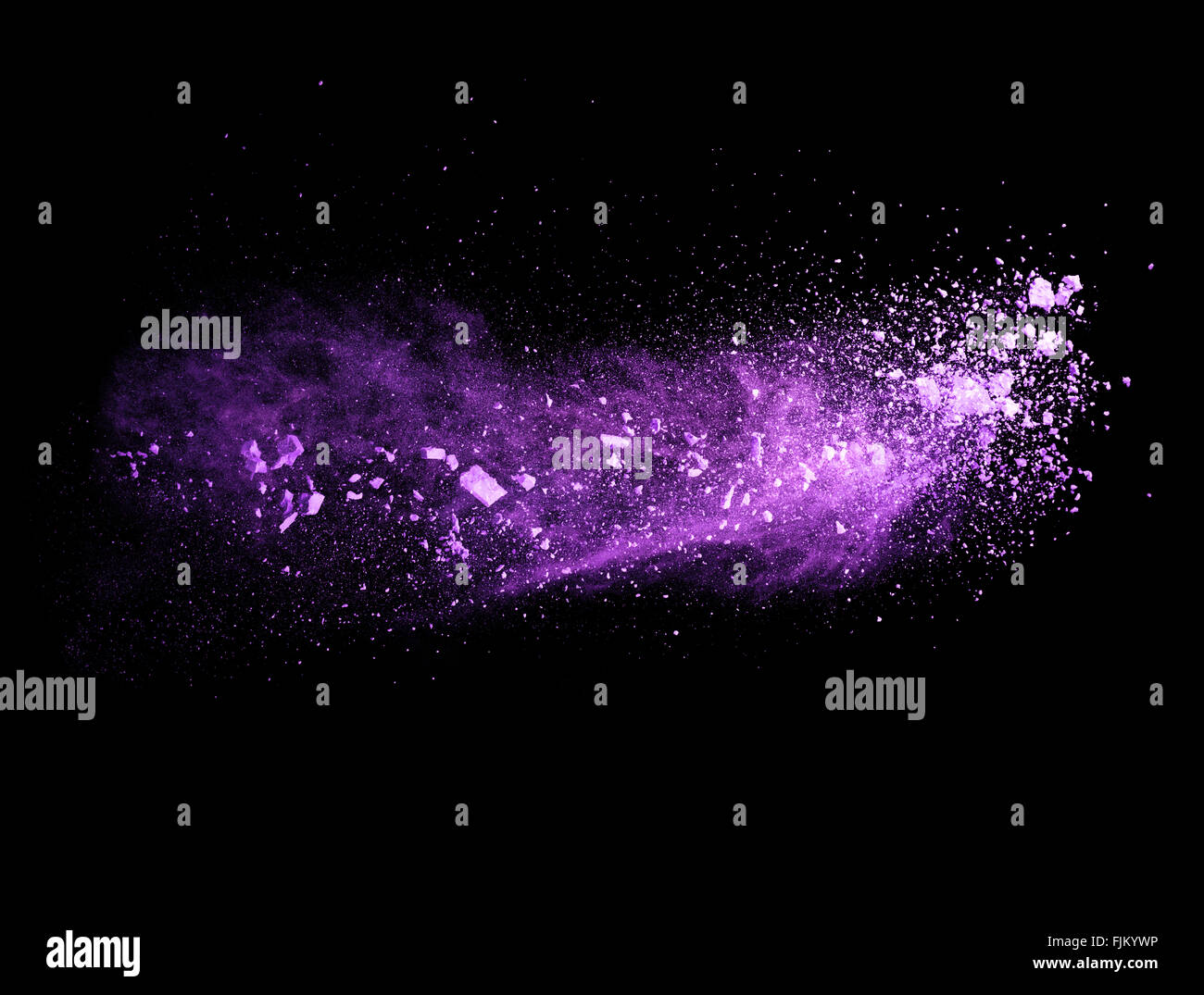 Purple powder on black background Stock Photo - Alamy