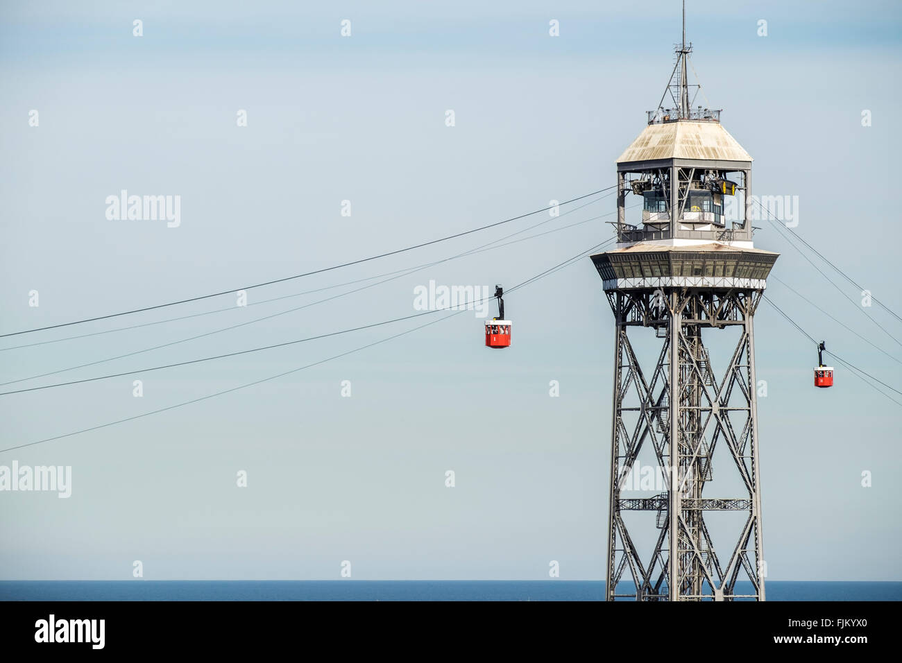 Port of Barcelona cable-car, Catalonia, Spain Stock Photo - Alamy