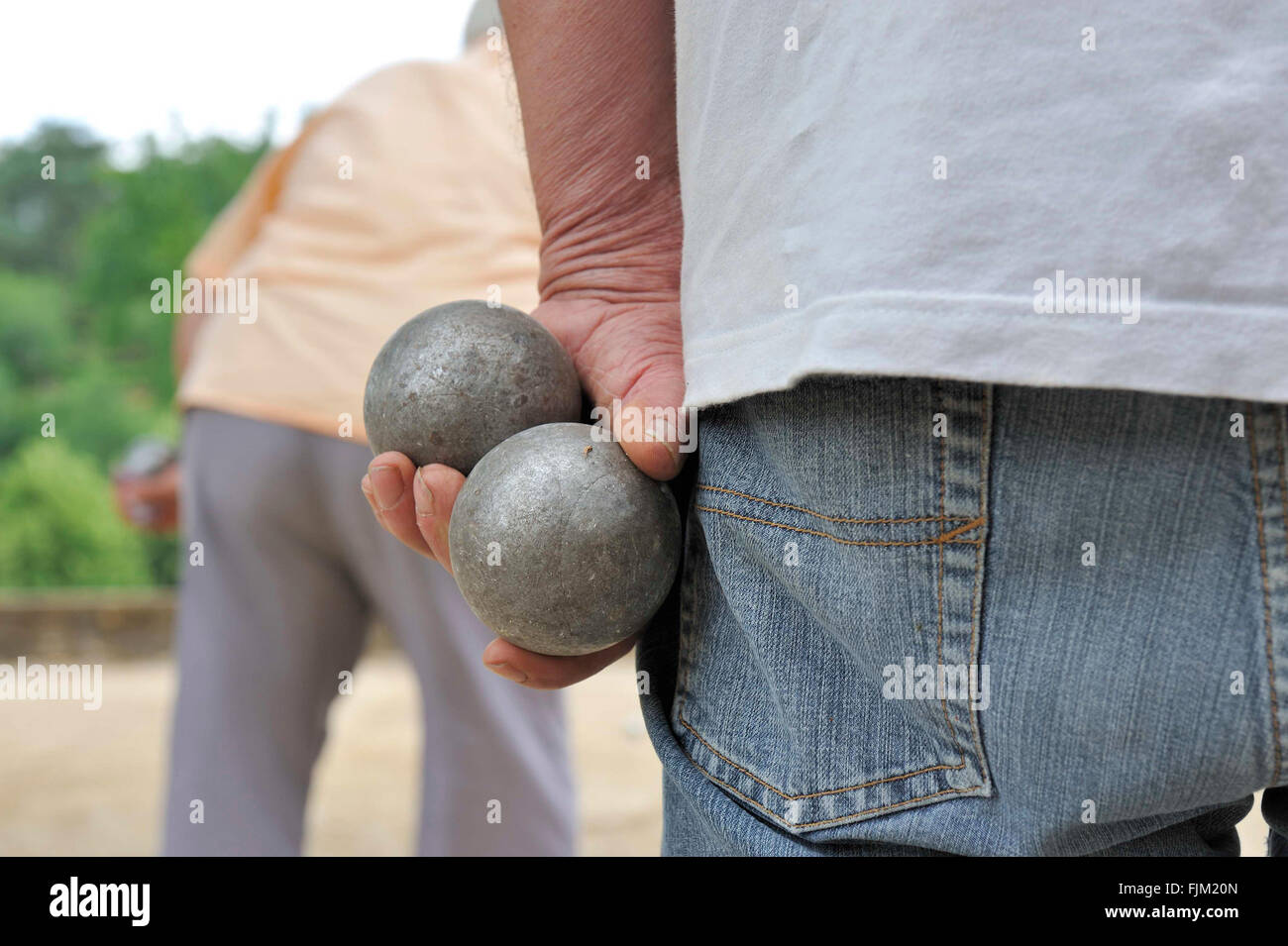 Playing jeu de boules in France, Europe Stock Photo - Alamy