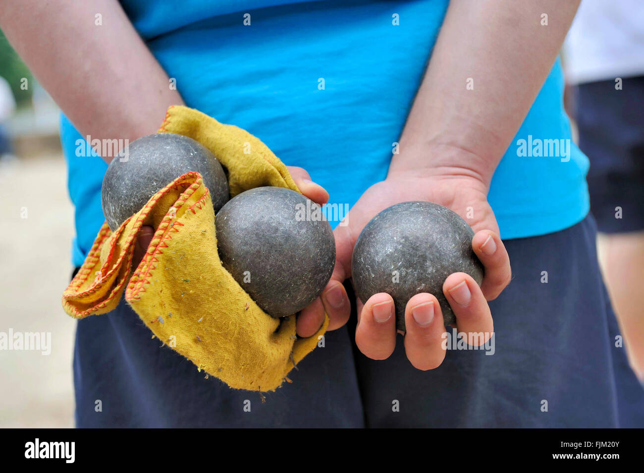 Playing jeu de boules in France, Europe Stock Photo - Alamy