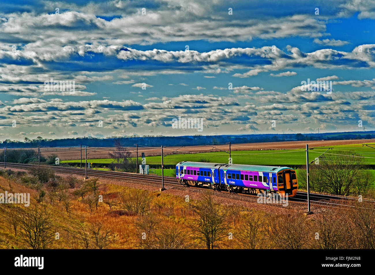 Northern Line Train on East Coast Mainline at Colton Junction Stock ...