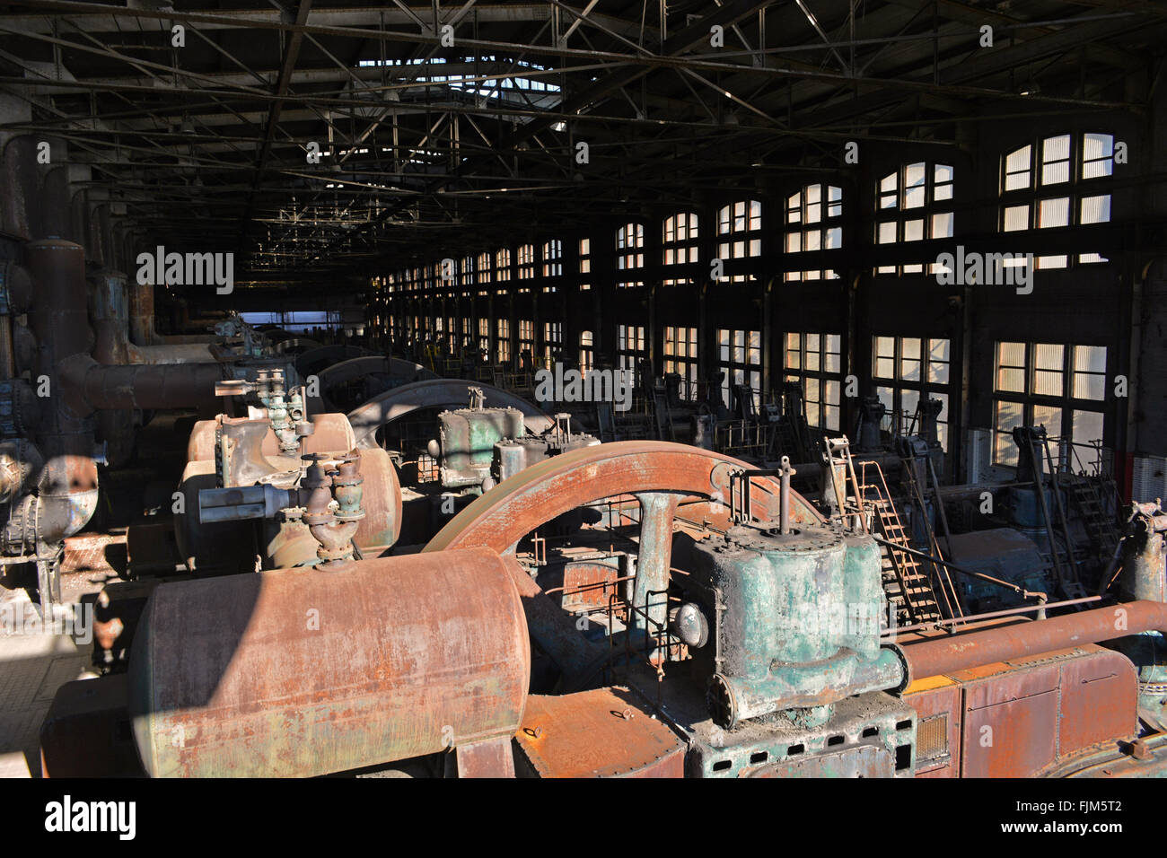Old Abandoned Factory Steel Mill Rusting Generator Flywheels Stock ...