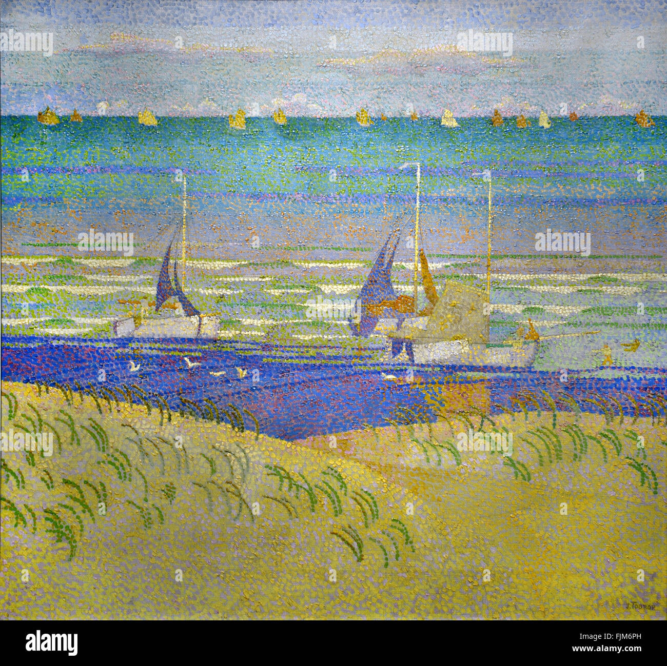 Seascape with sailing boats 1899 Jan Toorop ( Johannes Theodorus ) 1858 ...