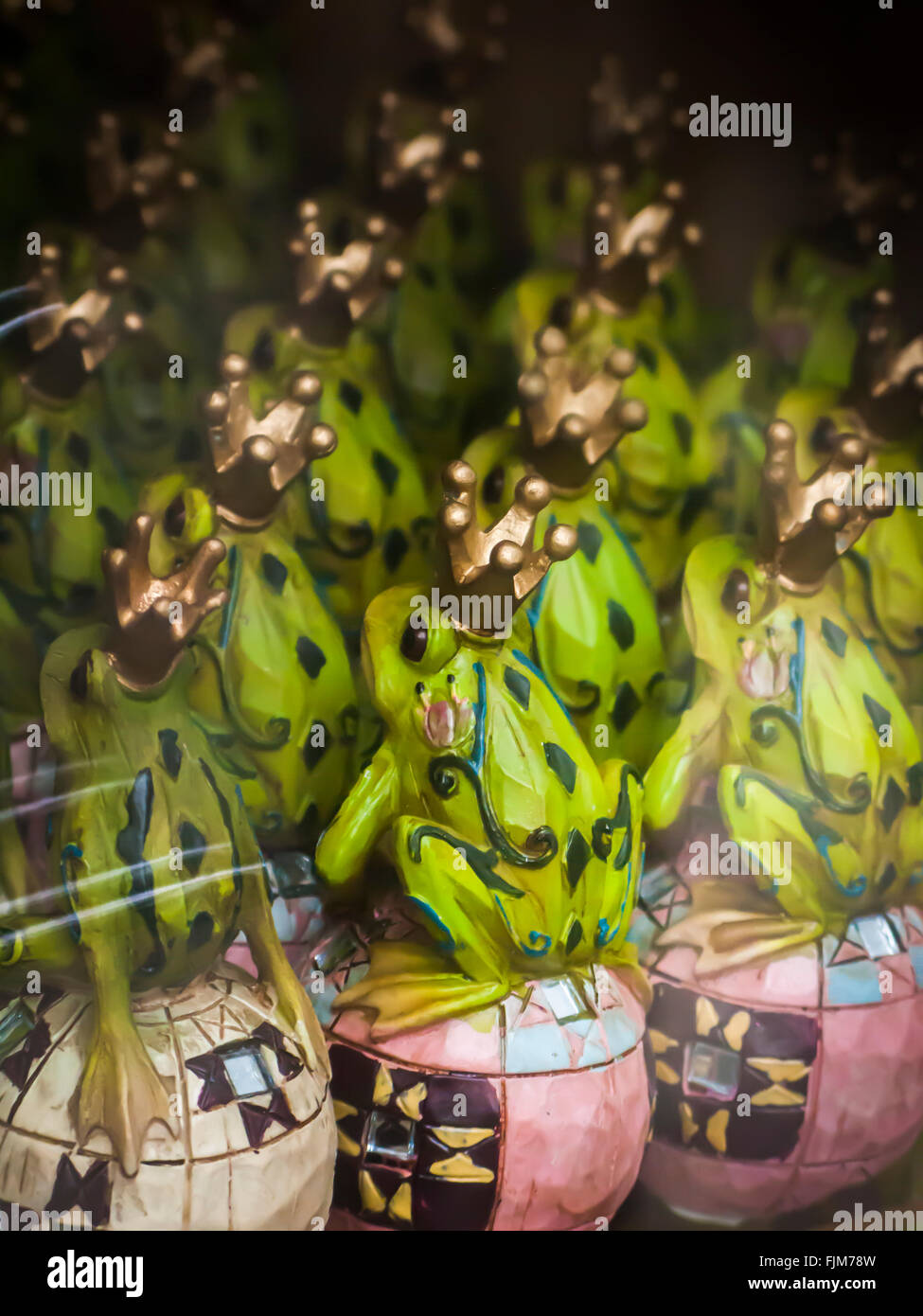 ceramic frog prices in a shop window Stock Photo - Alamy